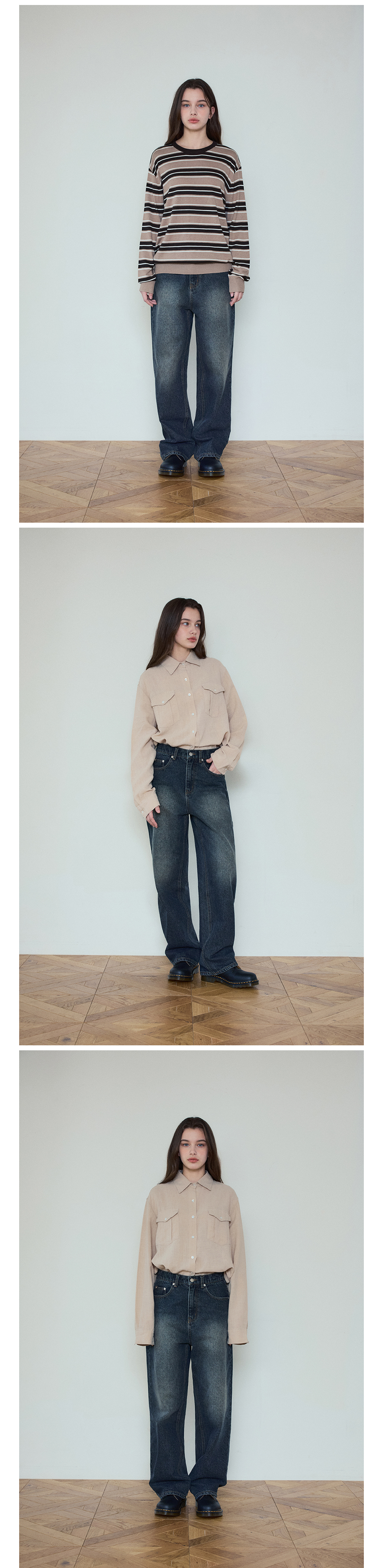 W/Brush Washed Semi-Wide Denim_Blue(WC25-PT01) - 감도 깊은 취향 셀렉트샵 29CM