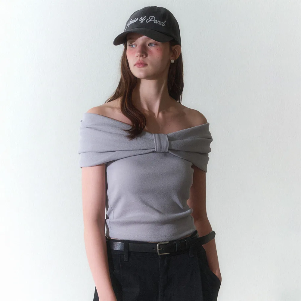 Bow Off-Shoulder T Shirt_Grey - 감도 깊은 취향 셀렉트샵 29CM