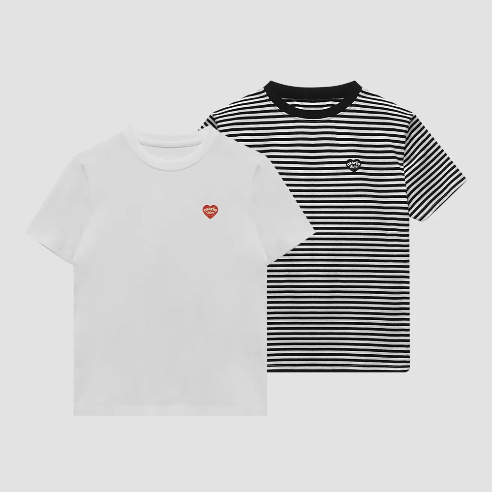 [박환희PICK][2PACK] 마리 하트 레귤러핏 반팔티셔츠(MAFBTS13MWS) - 감도 깊은 취향 셀렉트샵 29CM