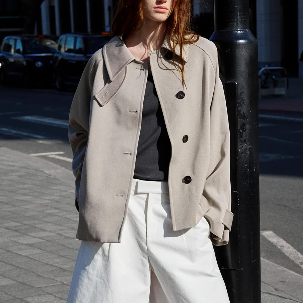 오버핏 코튼 하프 코트_olive beige - 감도 깊은 취향 셀렉트샵 29CM