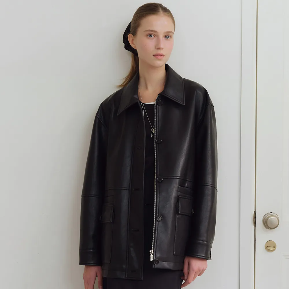 Roarl Half Leather Jacket (Black) - 감도 깊은 취향 셀렉트샵 29CM