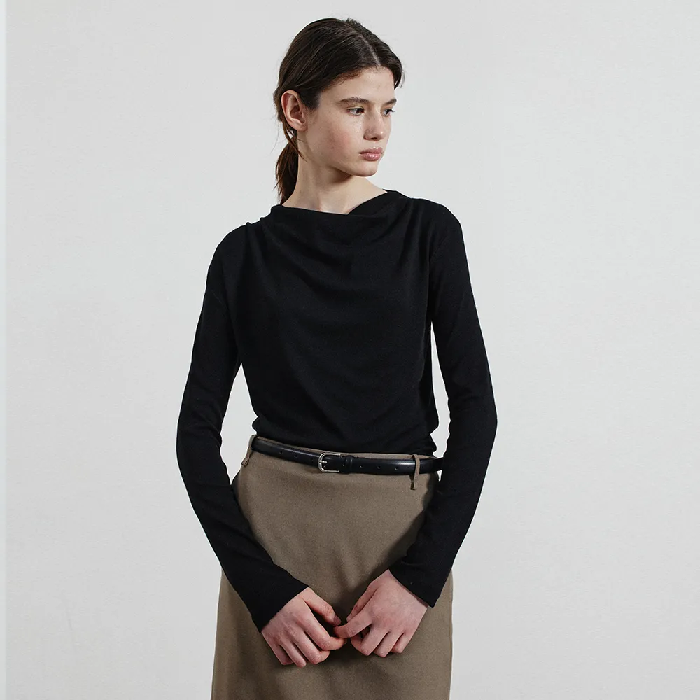 COWL DRAPE T-SHIRT - BLACK - 감도 깊은 취향 셀렉트샵 29CM