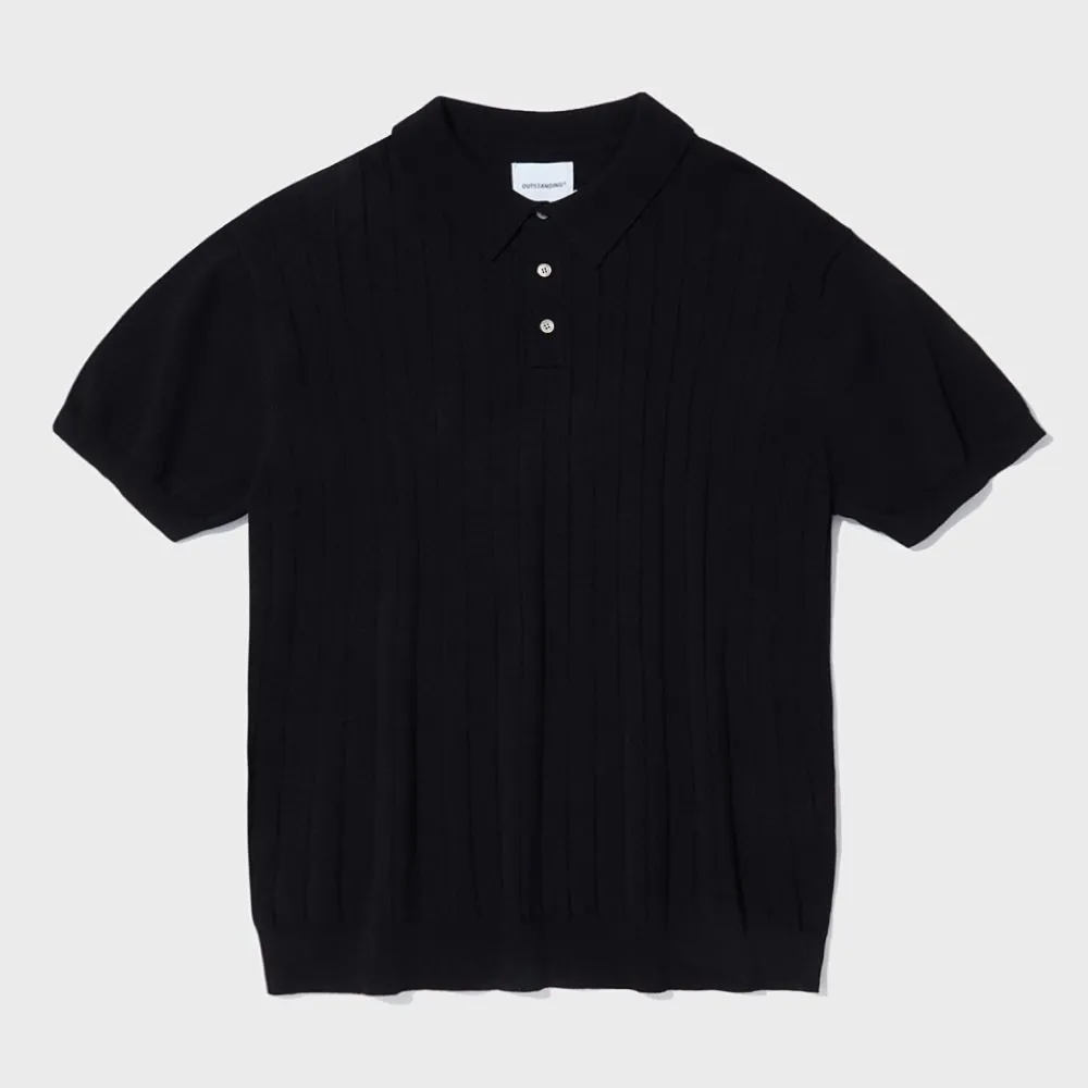 HS STRIPE KNIT COLLAR SHIRT_BLACK - 감도 깊은 취향 셀렉트샵 29CM