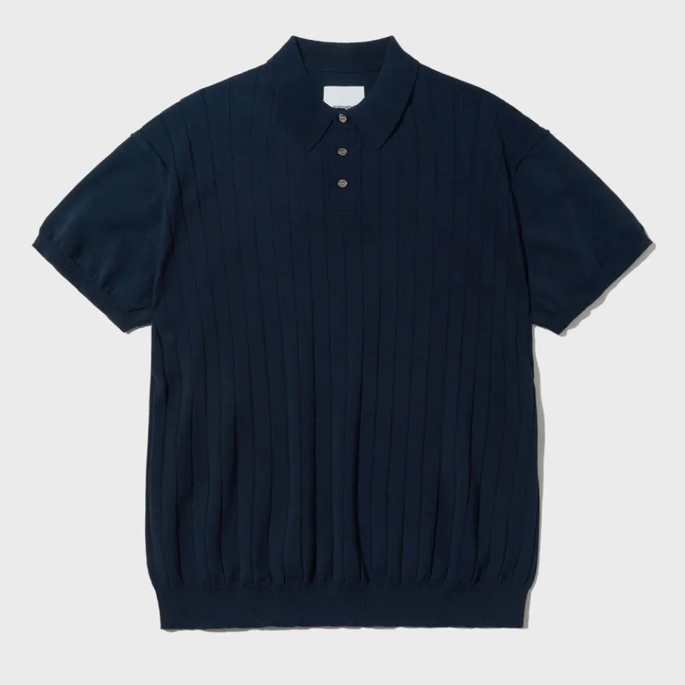 HS STRIPE KNIT COLLAR SHIRT_NAVY - 감도 깊은 취향 셀렉트샵 29CM