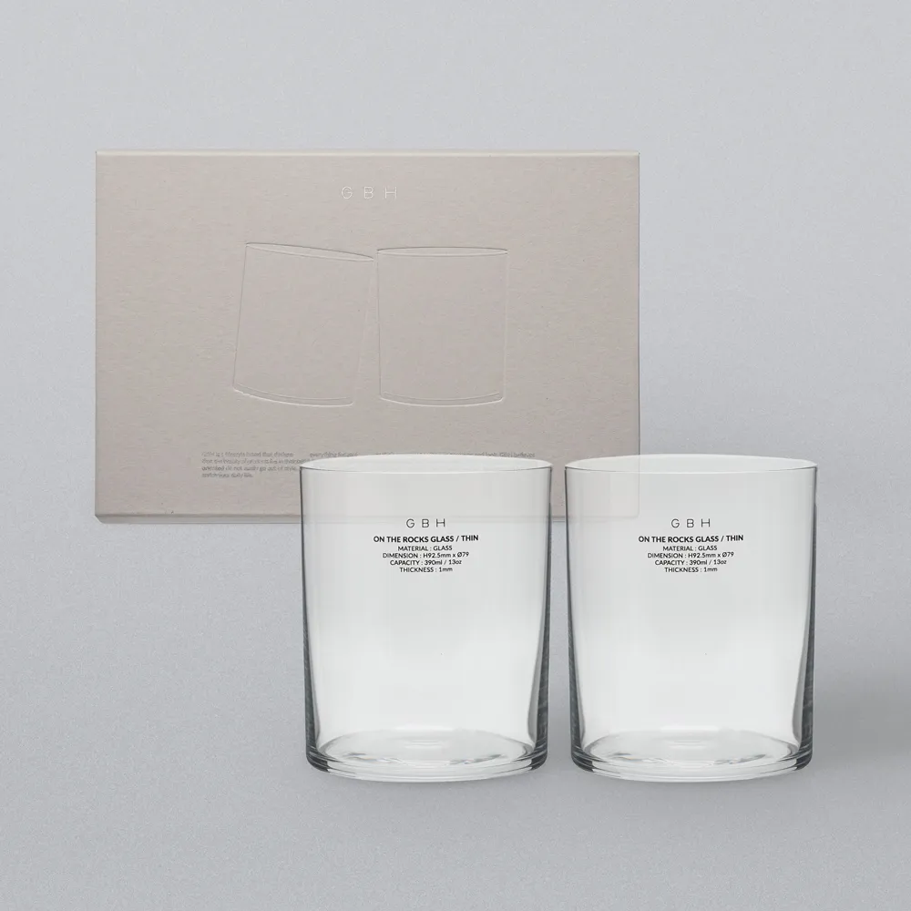 GBH HOME ON THE ROCKS GLASS THIN x 2EA SET - 감도 깊은 취향 셀렉트샵 29CM