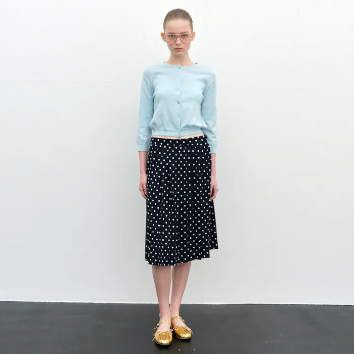 Grace Dot Pleats Skirt (Navy & White) - 감도 깊은 취향 셀렉트샵 29CM