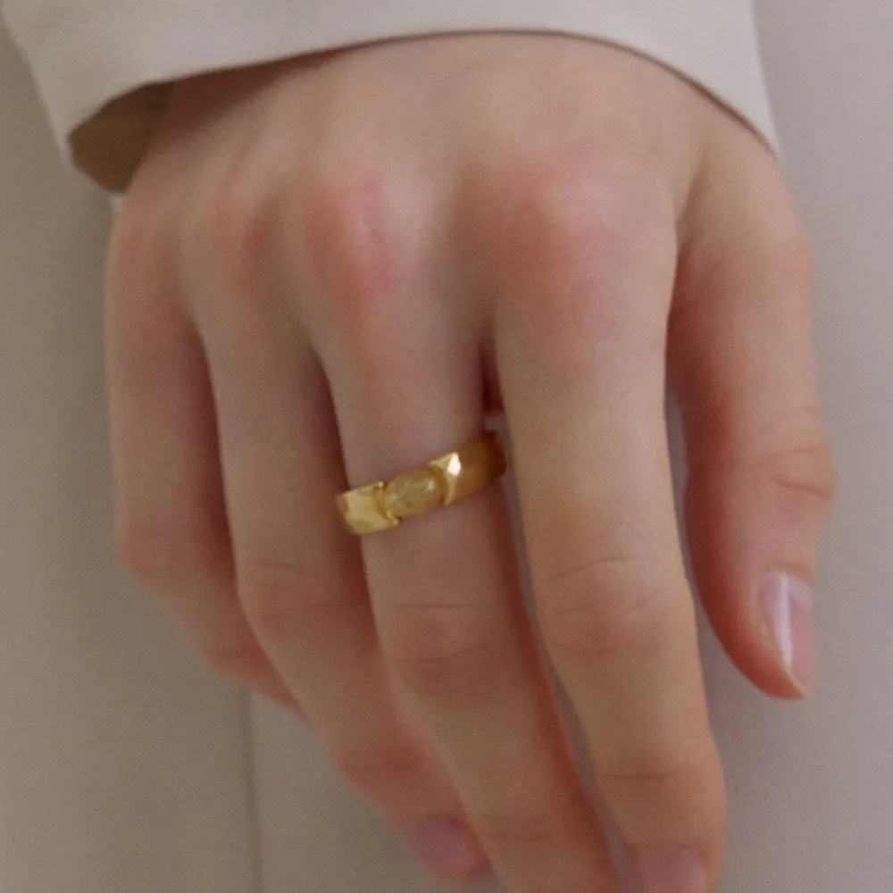 [VEI] 925silver STONE BOLD RING_RUTILATED QUARTZ - 감도 깊은 취향 셀렉트샵 29CM