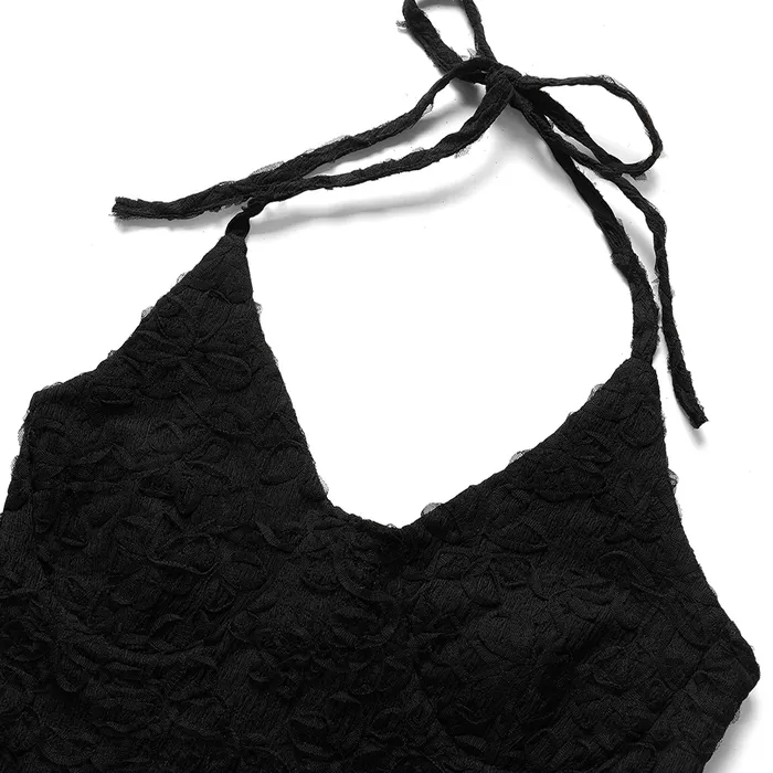 Flower pattern halter top_black - 감도 깊은 취향 셀렉트샵 29CM