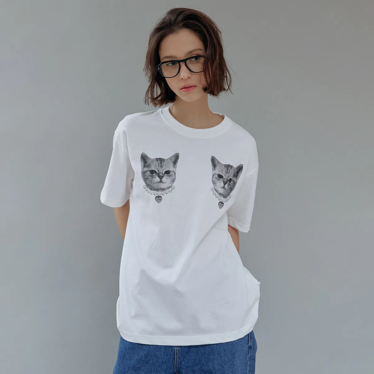 meow duo t-shirts (white) - 감도 깊은 취향 셀렉트샵 29CM