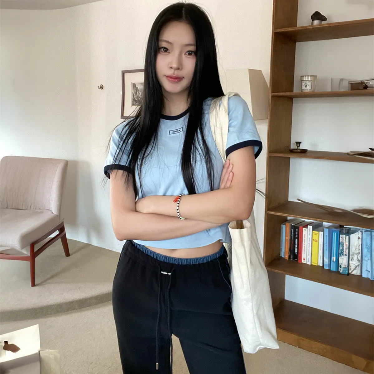 [지현서 PICK] 웨이스트 데님 레이어드 스웻 팬츠 7215230402 - 감도 깊은 취향 셀렉트샵 29CM