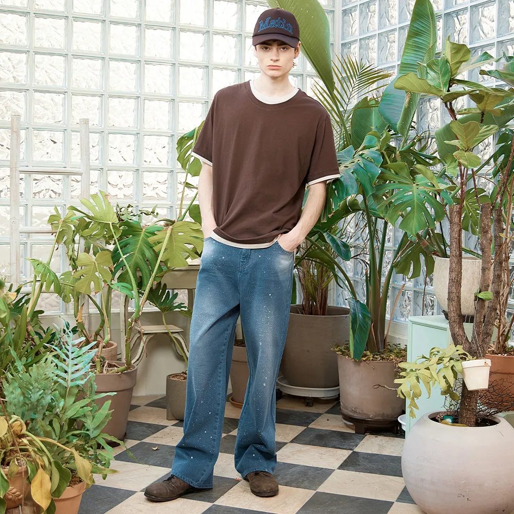 BACK LINE POINT SOFT SHINY DENIM PANTS IN BLUE - 감도 깊은 취향 셀렉트샵 29CM
