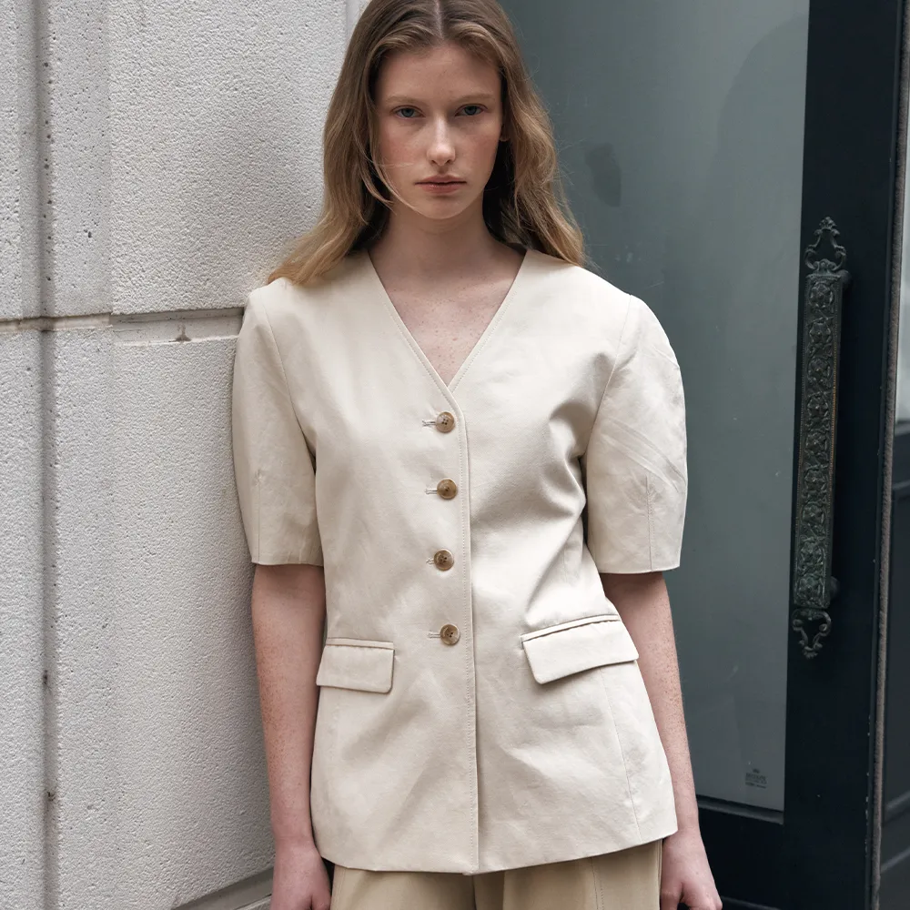 collarless volume sleeve jacket_beige - 감도 깊은 취향 셀렉트샵 29CM