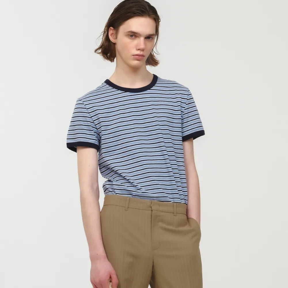 UNISEX, Stripe Ringer T-Shirt / Sky Blue - 감도 깊은 취향 셀렉트샵 29CM