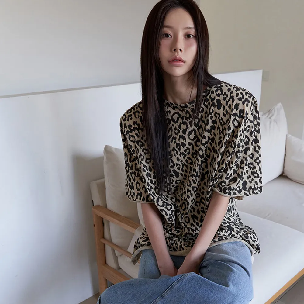 leopard holic padded boxy t-shirt_2Colors - 감도 깊은 취향 셀렉트샵 29CM
