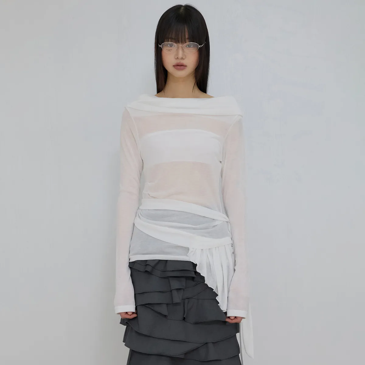 Faye Frill Long Sleeve (FL-160_White) - 감도 깊은 취향 셀렉트샵 29CM