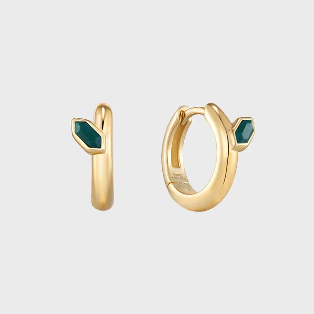 말라카이트스타 엠블럼 허기 원터치 링 925 실버 귀걸이 E042-03G-M - 감도 깊은 취향 셀렉트샵 29CM