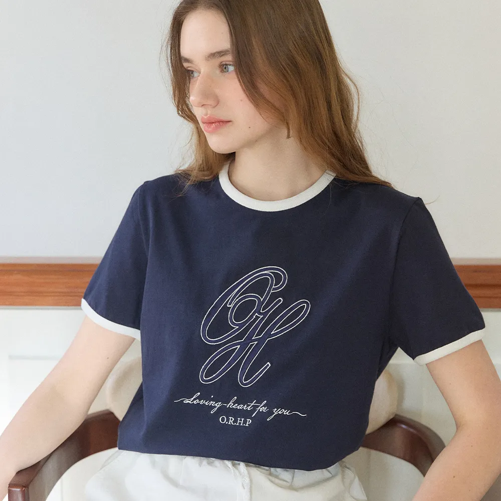Logo Embroidery Ringer T-shirt - Navy - 감도 깊은 취향 셀렉트샵 29CM