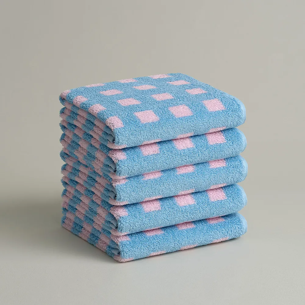 페이스 타월 - 블루 핑크 스퀘어 (에디션_러브컬렉션) 5P - 감도 깊은 취향 셀렉트샵 29CM