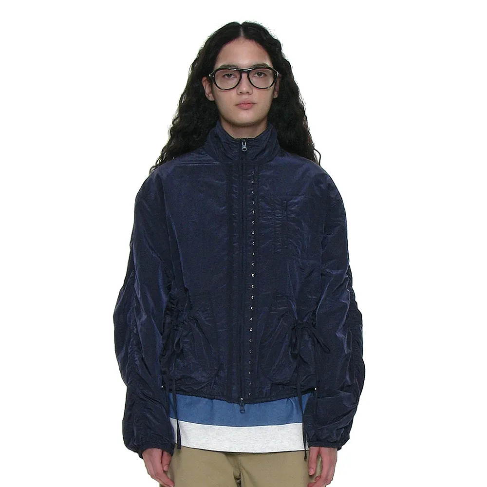 SHEER SHIRRING TRACK JACKET_NAVY - 감도 깊은 취향 셀렉트샵 29CM