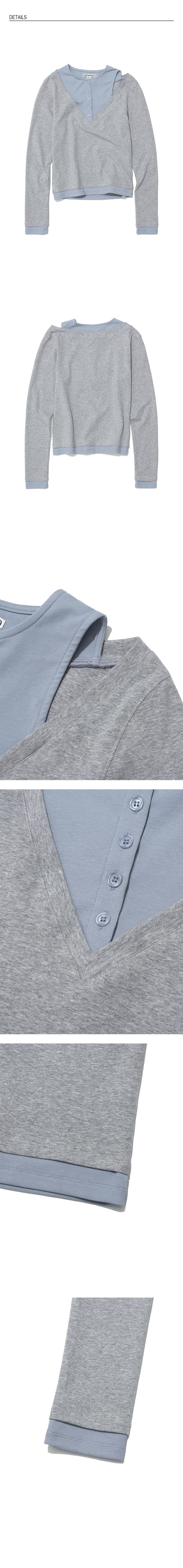 ALL-IN-ONE LAYERED COMBI LONG SLEEVE TEE_MELANGE - 감도 깊은 취향 셀렉트샵 29CM