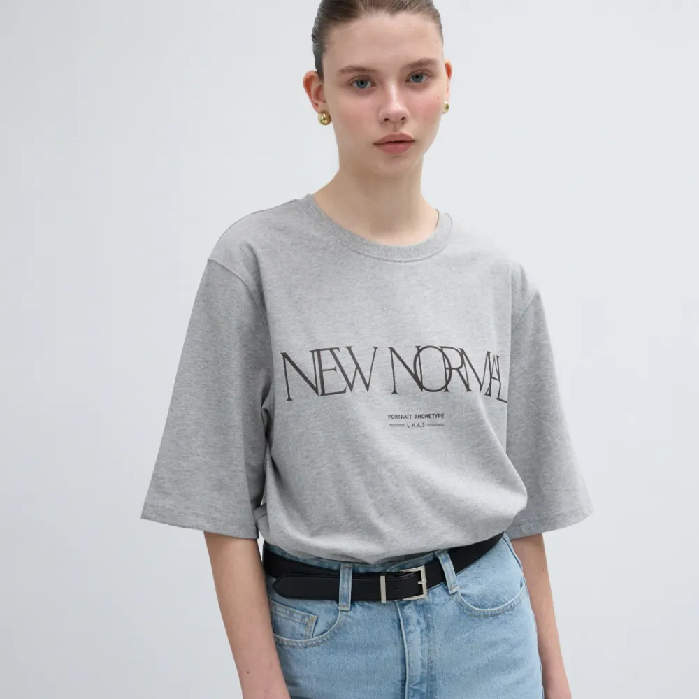 NEW NORMAL SLOGAN T-SHIRT_MELANGE GRAY - 감도 깊은 취향 셀렉트샵 29CM