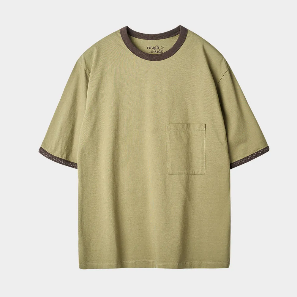 Rhombus Ringer T-Shirt Olive - 감도 깊은 취향 셀렉트샵 29CM