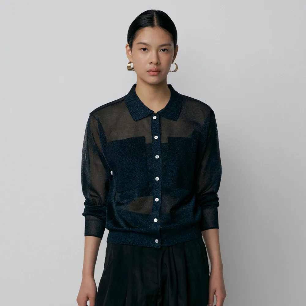 25SS 조이 시스루 셔츠 가디건 메탈블루 - 감도 깊은 취향 셀렉트샵 29CM