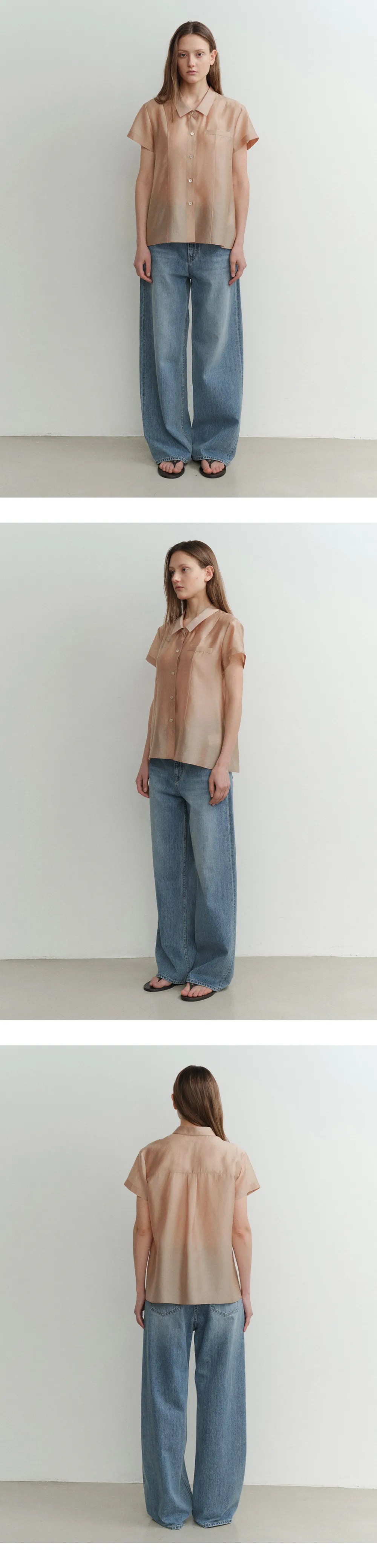 SHEER LINE SHIRT (SAND) - 감도 깊은 취향 셀렉트샵 29CM