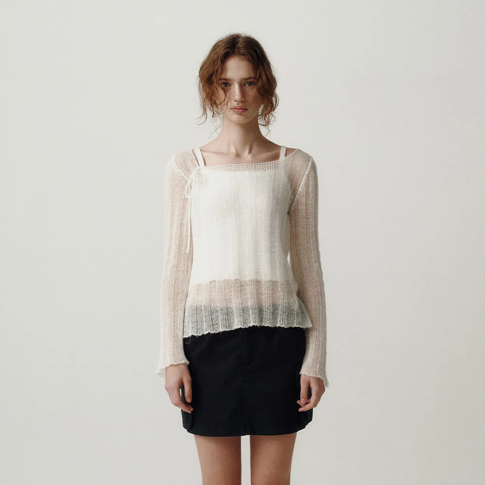 Lindia Shoulder Ribbon Knit - 감도 깊은 취향 셀렉트샵 29CM