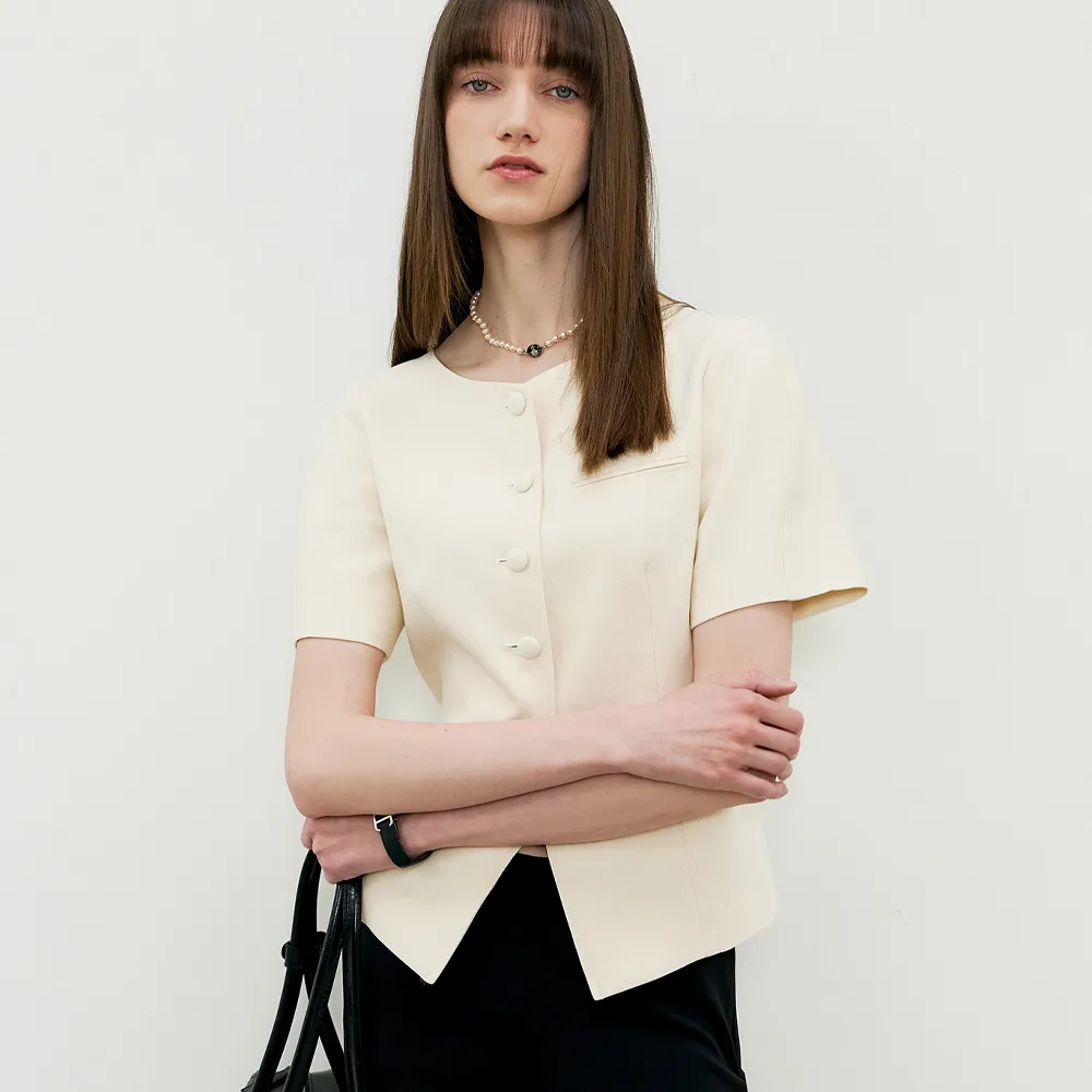 25 Summer_ Yellow Cream Linen Button Blazer - 감도 깊은 취향 셀렉트샵 29CM