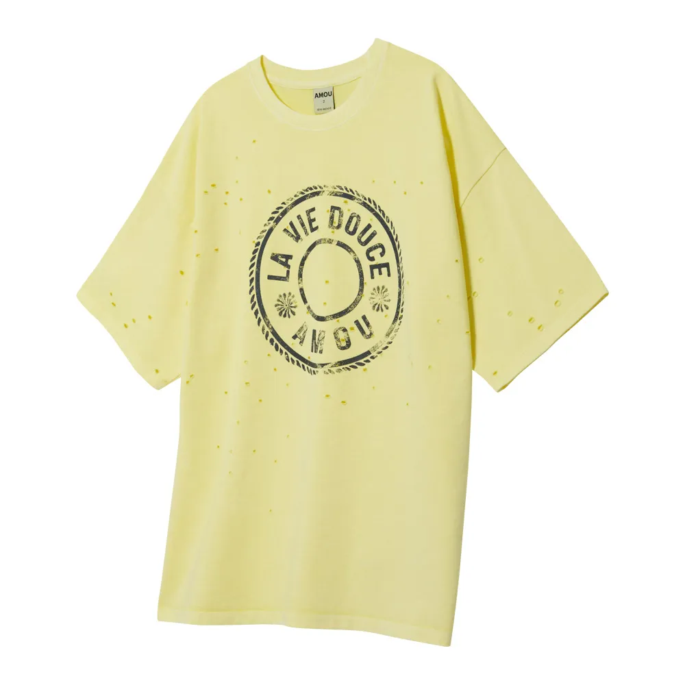 Distressed Wax seal half T-shirts YELLOW - 감도 깊은 취향 셀렉트샵 29CM
