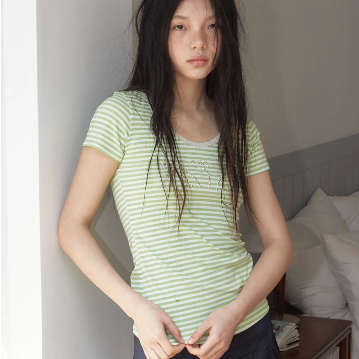 daisy dust stripe t-shirt_green - 감도 깊은 취향 셀렉트샵 29CM