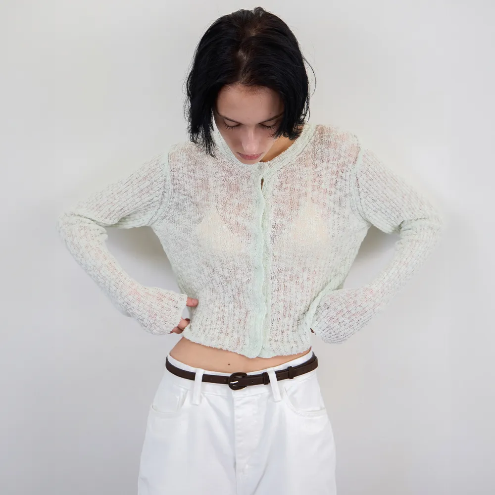 Broad Rib Slub Knit Cardigan - Irish Mint - 감도 깊은 취향 셀렉트샵 29CM