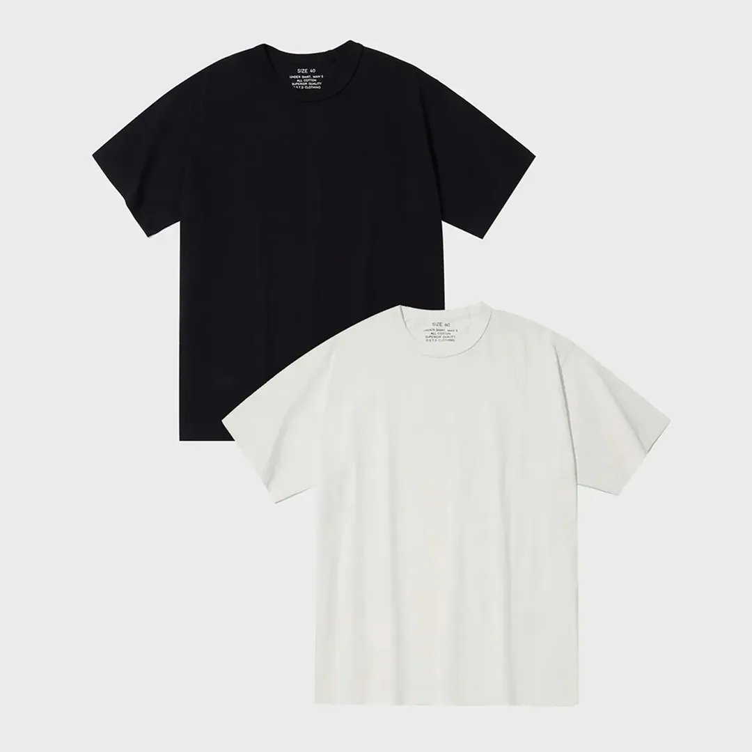 [2PACK] BASIC CREW NECK T-SHIRT_OFF WHITE/BLACK - 감도 깊은 취향 셀렉트샵 29CM