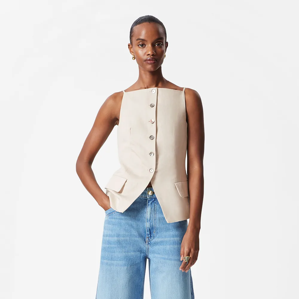 (W) 테일러드 베스트 탑 (Beige) - 감도 깊은 취향 셀렉트샵 29CM