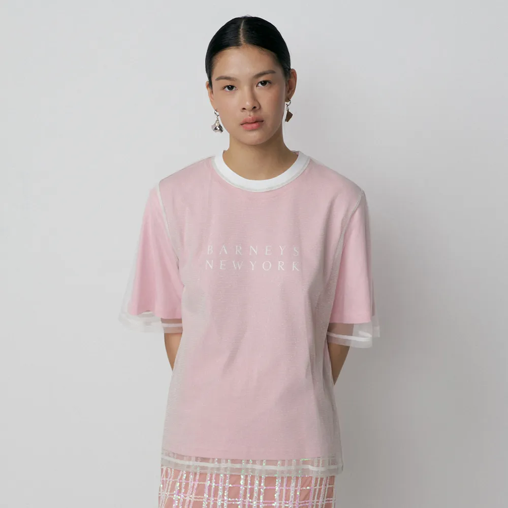 25SS 조이 시스루 레이어드 티셔츠 핑크 - 감도 깊은 취향 셀렉트샵 29CM