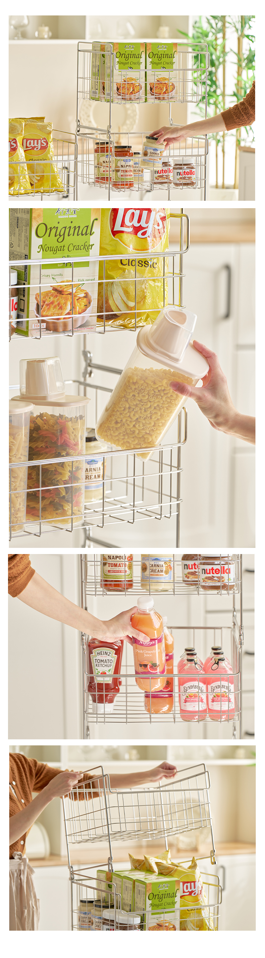 JBJ 비블레스 다담 4단 올스텐 304 주방 수납 선반 바스켓 - 감도 깊은 취향 셀렉트샵 29CM