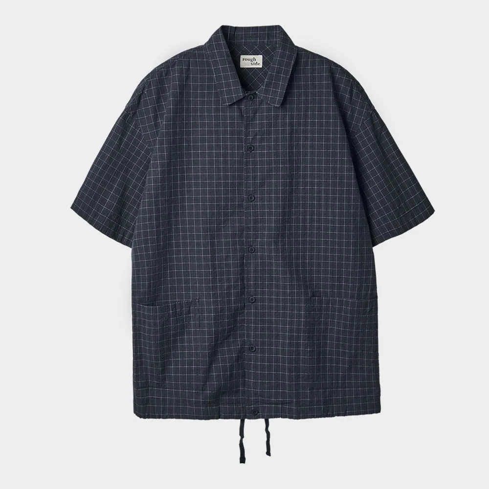 Balloon String Shirt Navy Check - 감도 깊은 취향 셀렉트샵 29CM