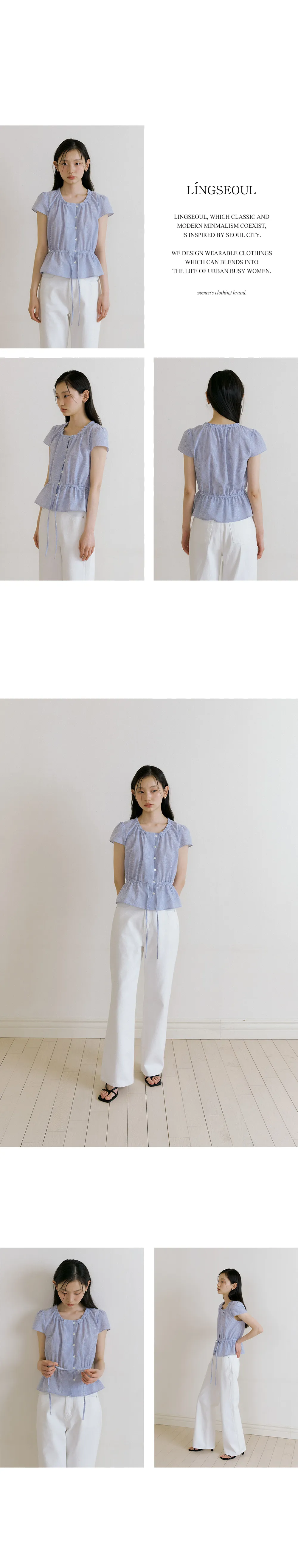 shirring Peplum blouse-stripe [6/25 부터 순차 발송] - 감도 깊은 취향 셀렉트샵 29CM