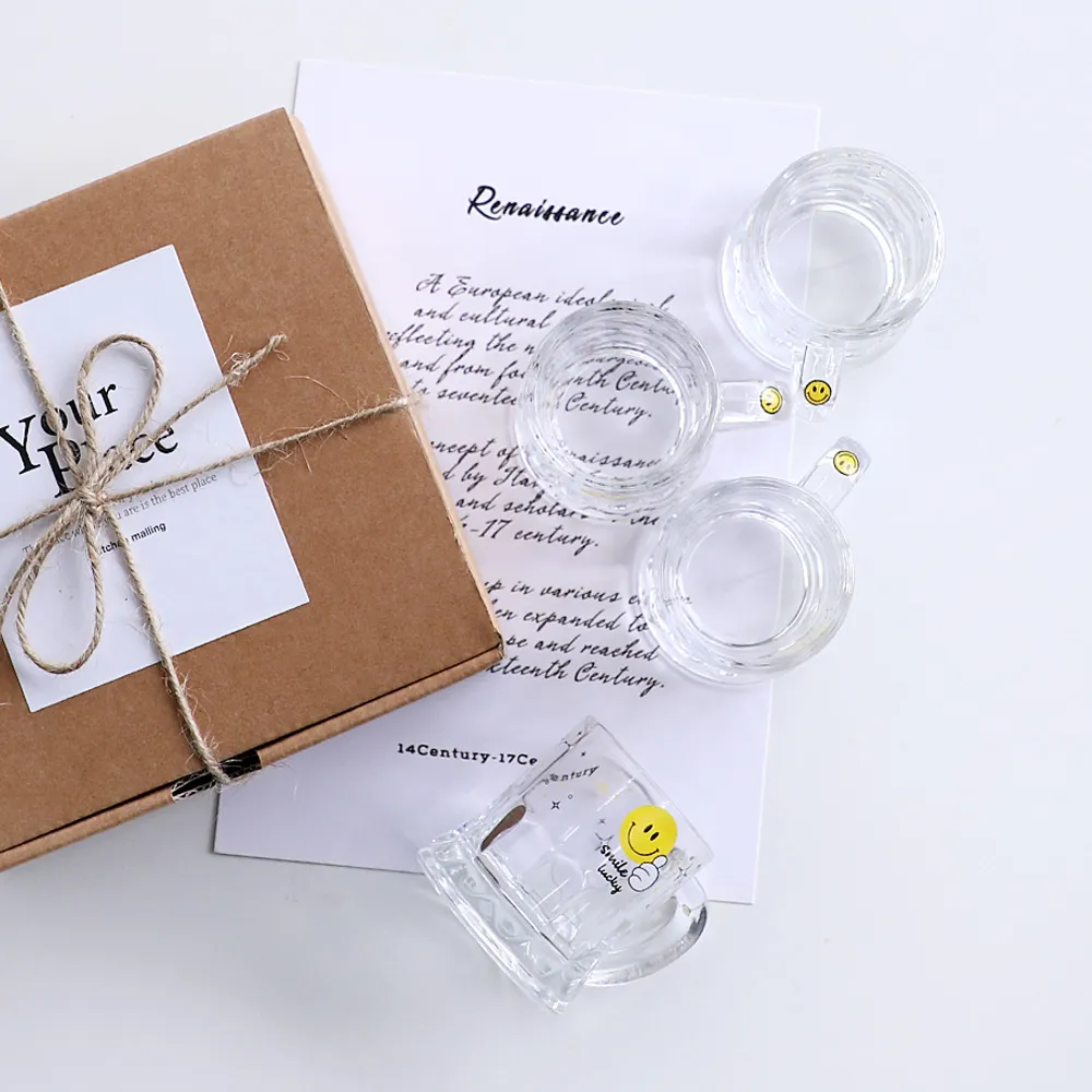 [선물포장] 옐로 스마일 손잡이 소주잔 50ml 세트 4p - 감도 깊은 취향 셀렉트샵 29CM