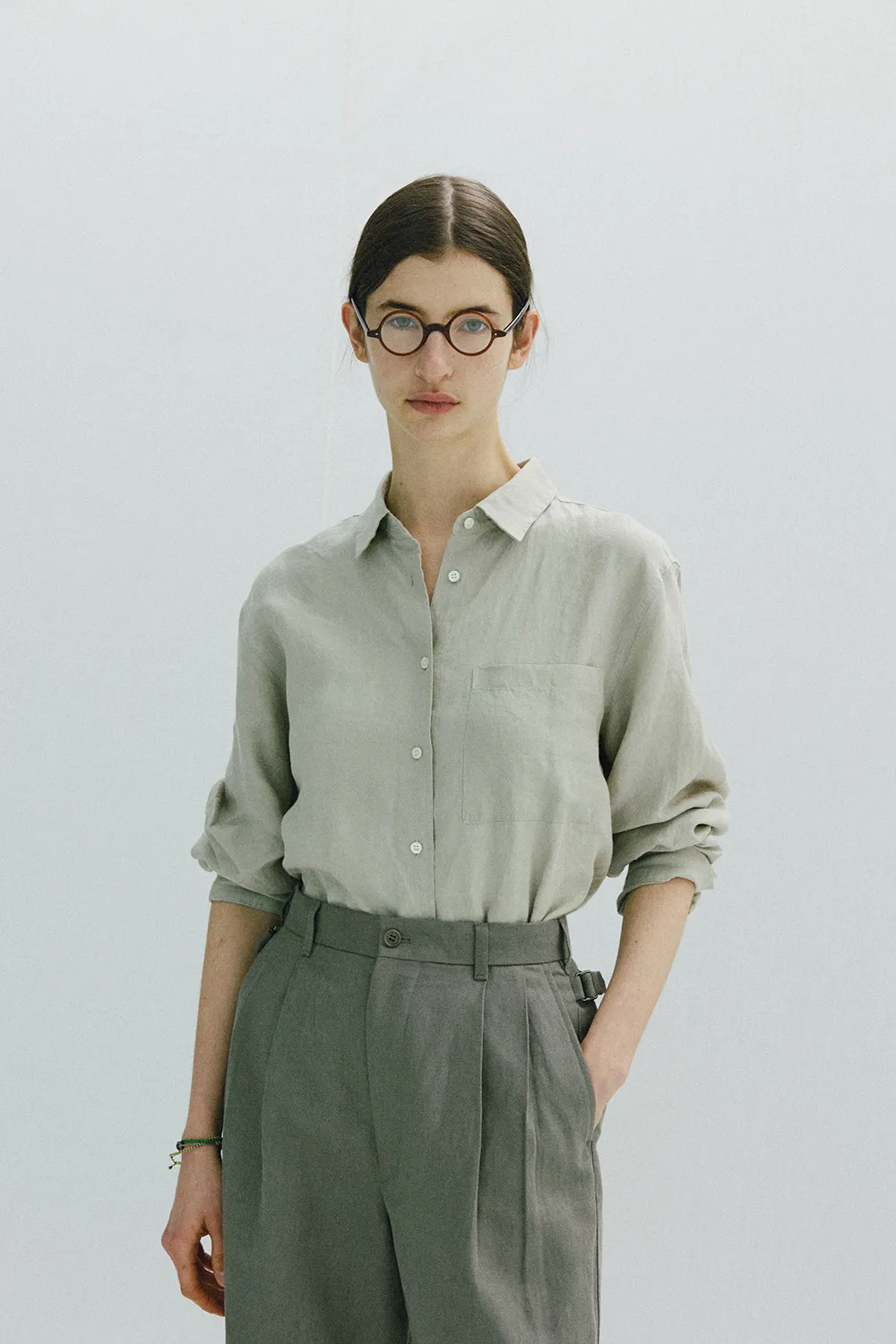 TF2-PT05 린넨 코튼 비죠 팬츠 - 카키그레이 - 감도 깊은 취향 셀렉트샵 29CM