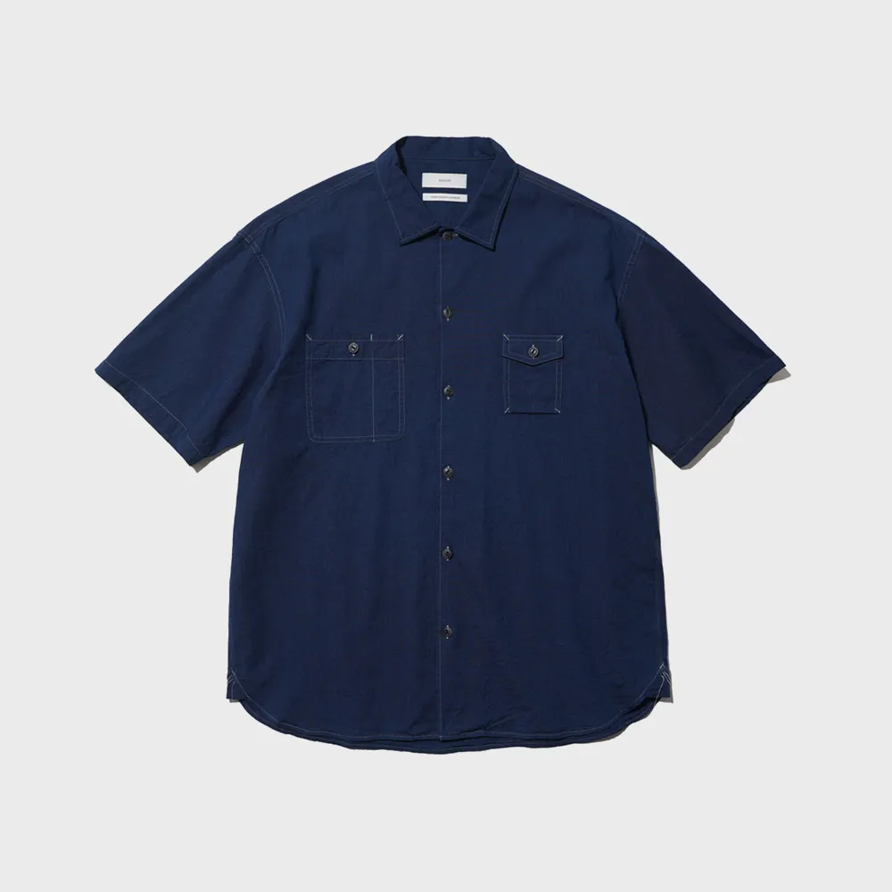 [25SS] Washed Chambray Relaxed Half Shirts - Blue - 감도 깊은 취향 셀렉트샵 29CM