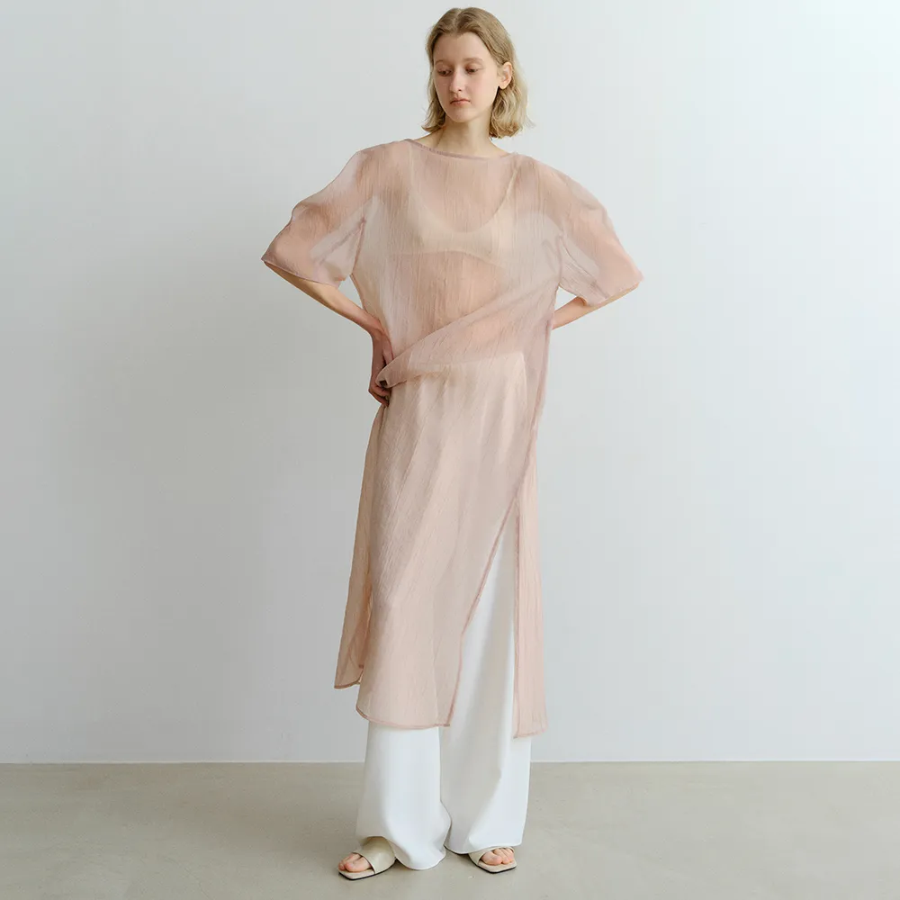 CREASE SHEER LAYERED OPS_PEACH PINK_OE2C2MOP40PKP - 감도 깊은 취향 셀렉트샵 29CM