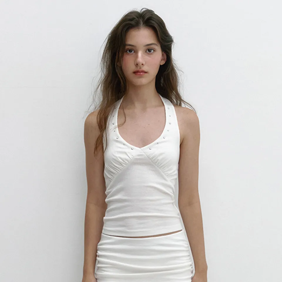 STUD HALTER SLEEVELESS (IVORY) - 감도 깊은 취향 셀렉트샵 29CM