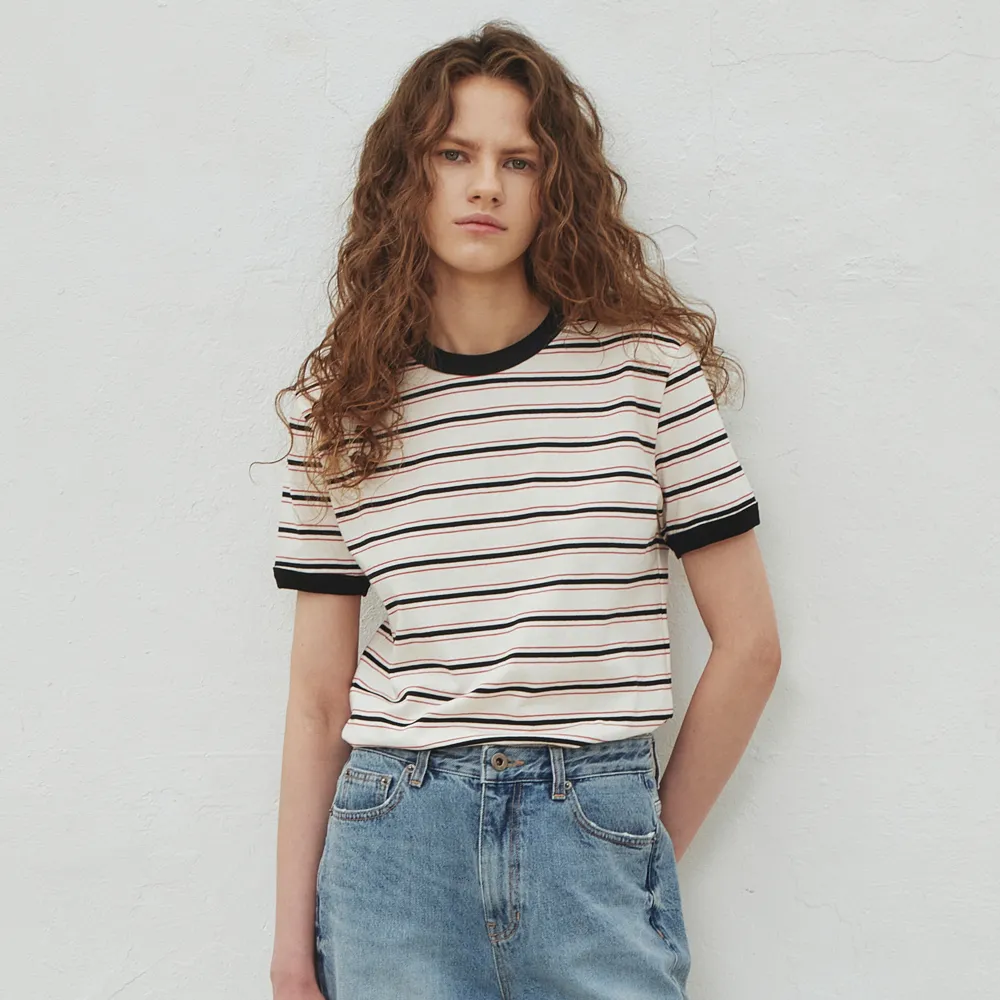 Stripe Ringer T-shirts_Cream Black Stripe - 감도 깊은 취향 셀렉트샵 29CM