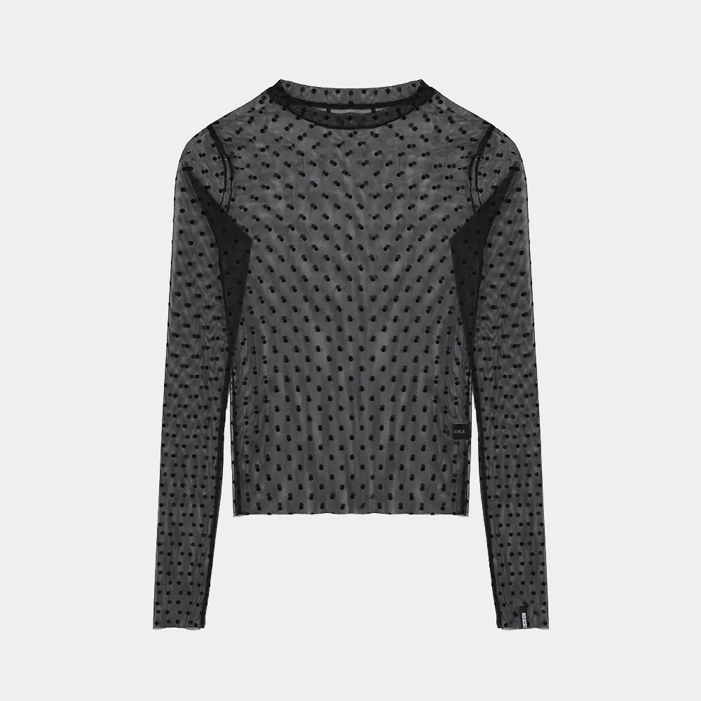 [서예지 착용] NICOLE LABEL SEE-THROUGH DOTS TOPS_BLACK - 감도 깊은 취향 셀렉트샵 29CM
