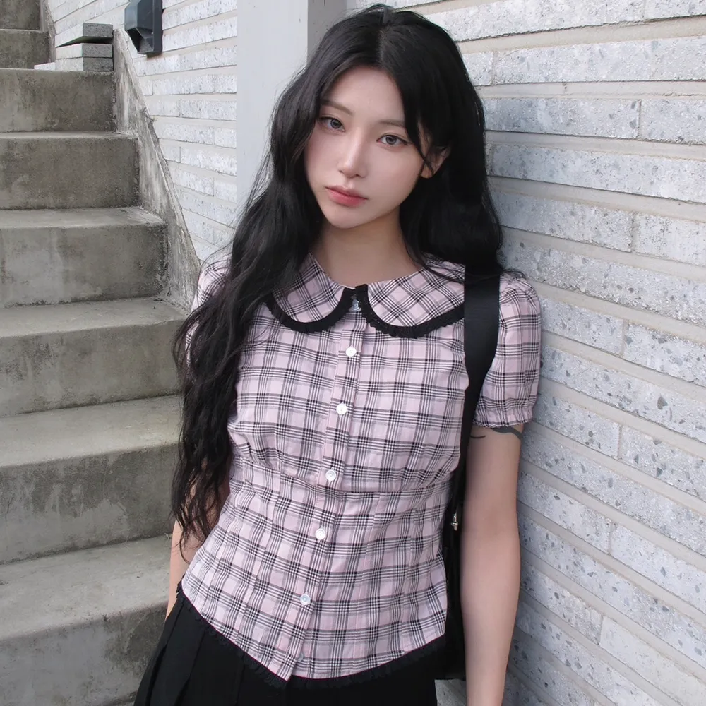 L15 CHECK PUFF SHIRT(PINK) - 감도 깊은 취향 셀렉트샵 29CM