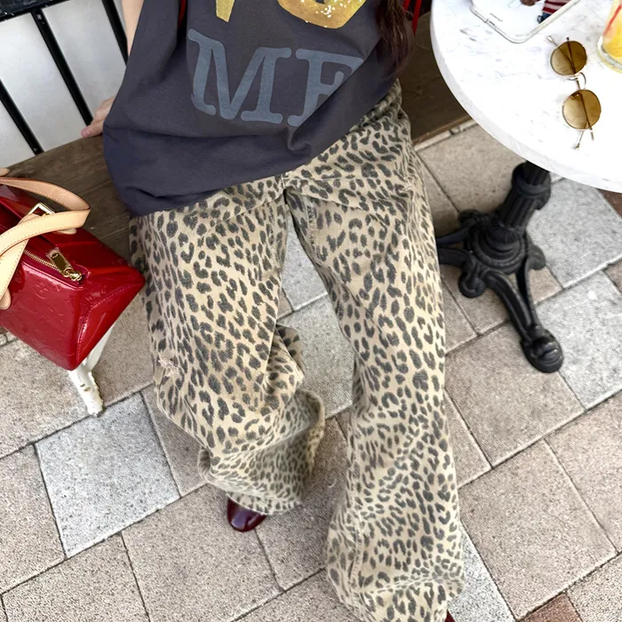 [29CM 단독][리오더] Chouetties by LUCKY CHOUETTE_Low-Rise Leopard Denim Pants (beige)_LAPDX25400BEX ...