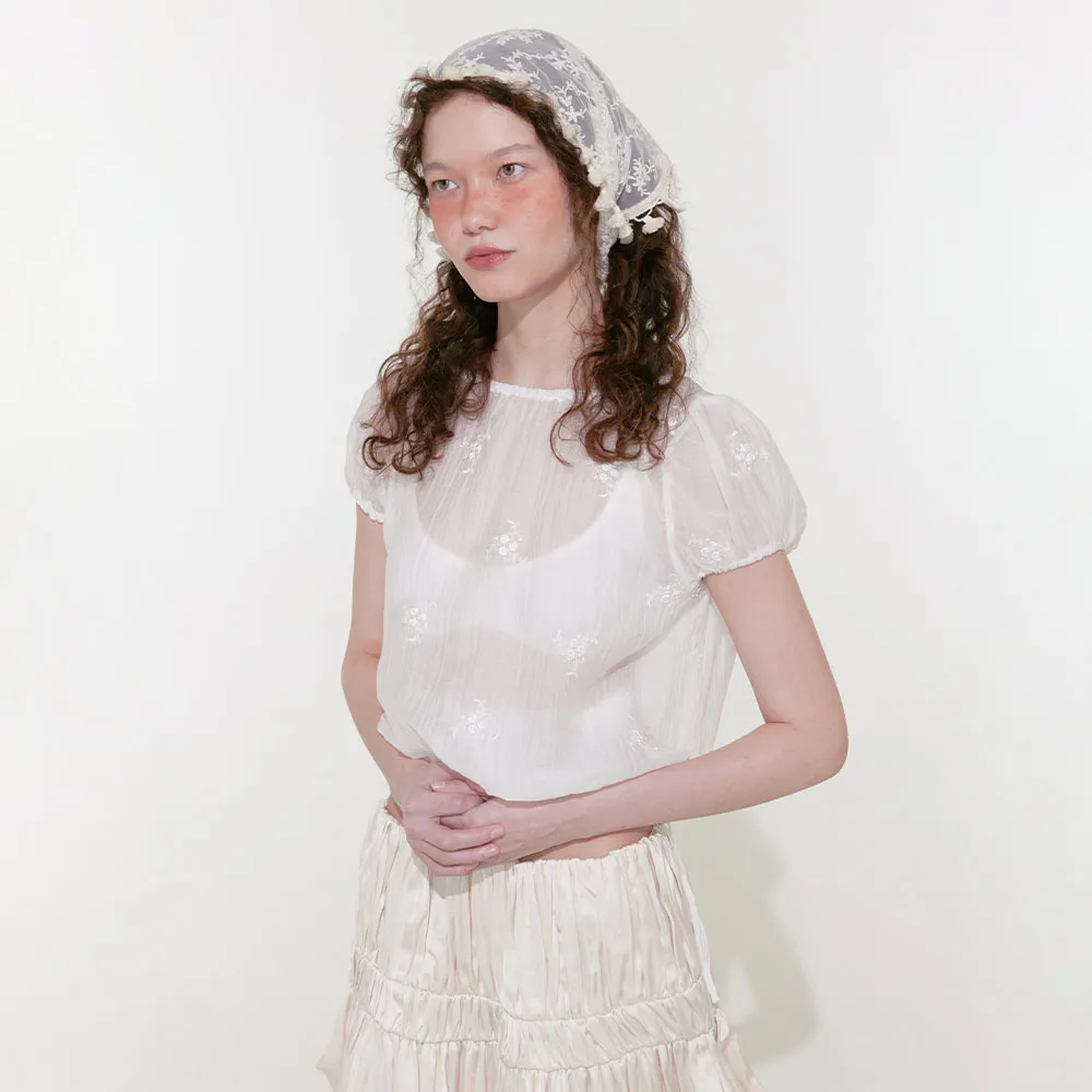 Flower String Blouse (White) - 감도 깊은 취향 셀렉트샵 29CM