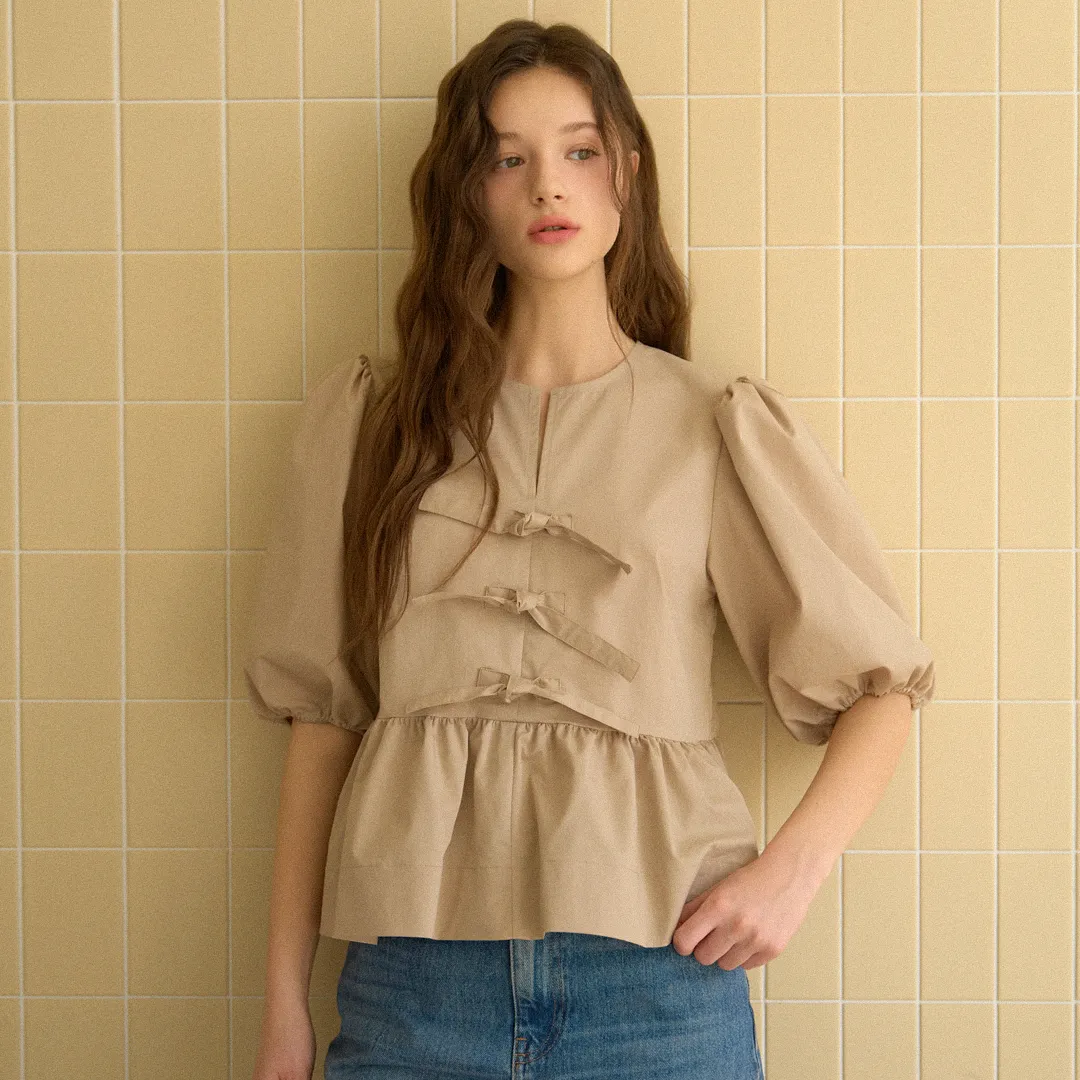 Julie Puff Sleeve Blouse [Beige] - 감도 깊은 취향 셀렉트샵 29CM